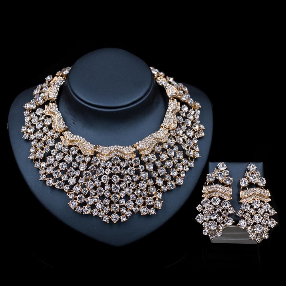 Austrian Crystal Necklace And Earrings Set